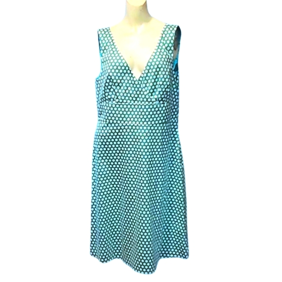 Spense | Dresses | Spense Tourquoise Blue White Polkadot Dress 94s50s ...